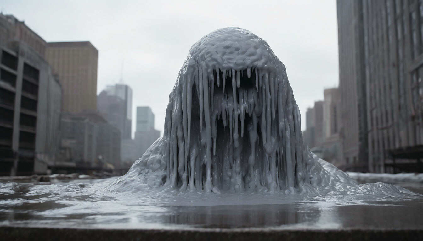 "Gray nano-slime destroys the …" — image created in Shedevrum