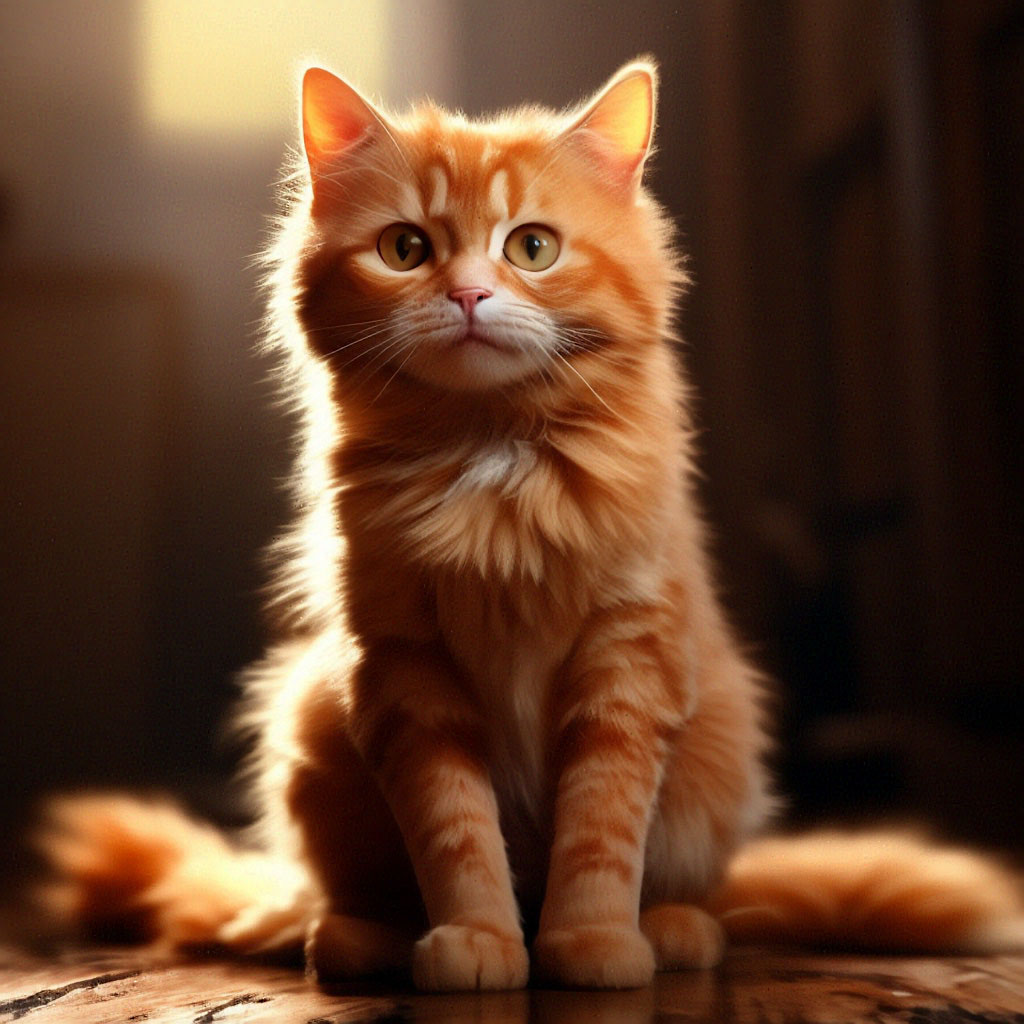"Cute red-haired cat" — image created in Shedevrum