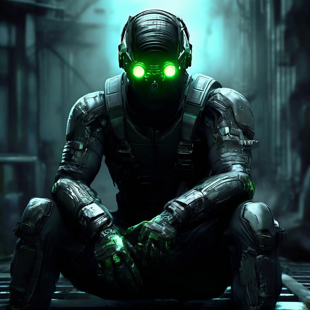 «🖤 Biomechanical cybernetic Sam Fisher,in mask,прибор ночного видения ...