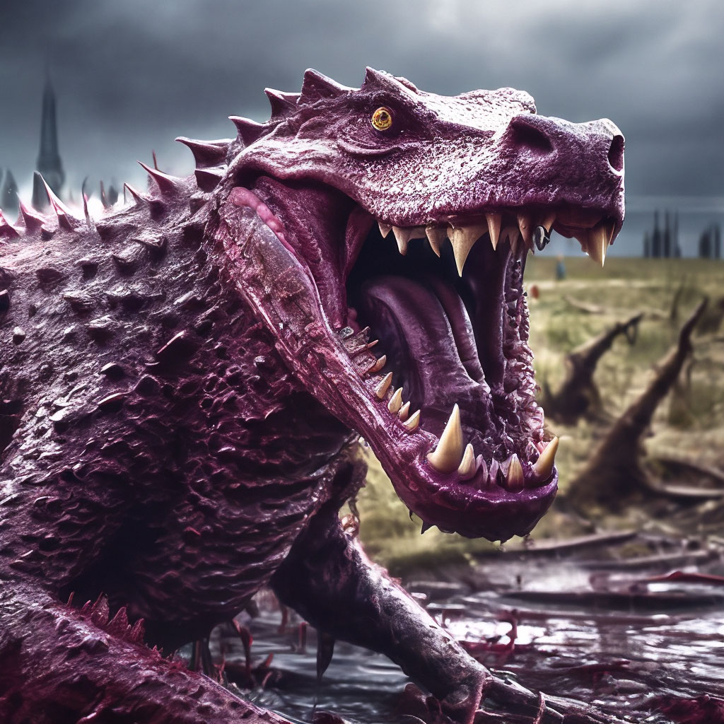"🖤koko🖤⠀ burgundy zombie alligator, evil grin, frenzied, gothic ...