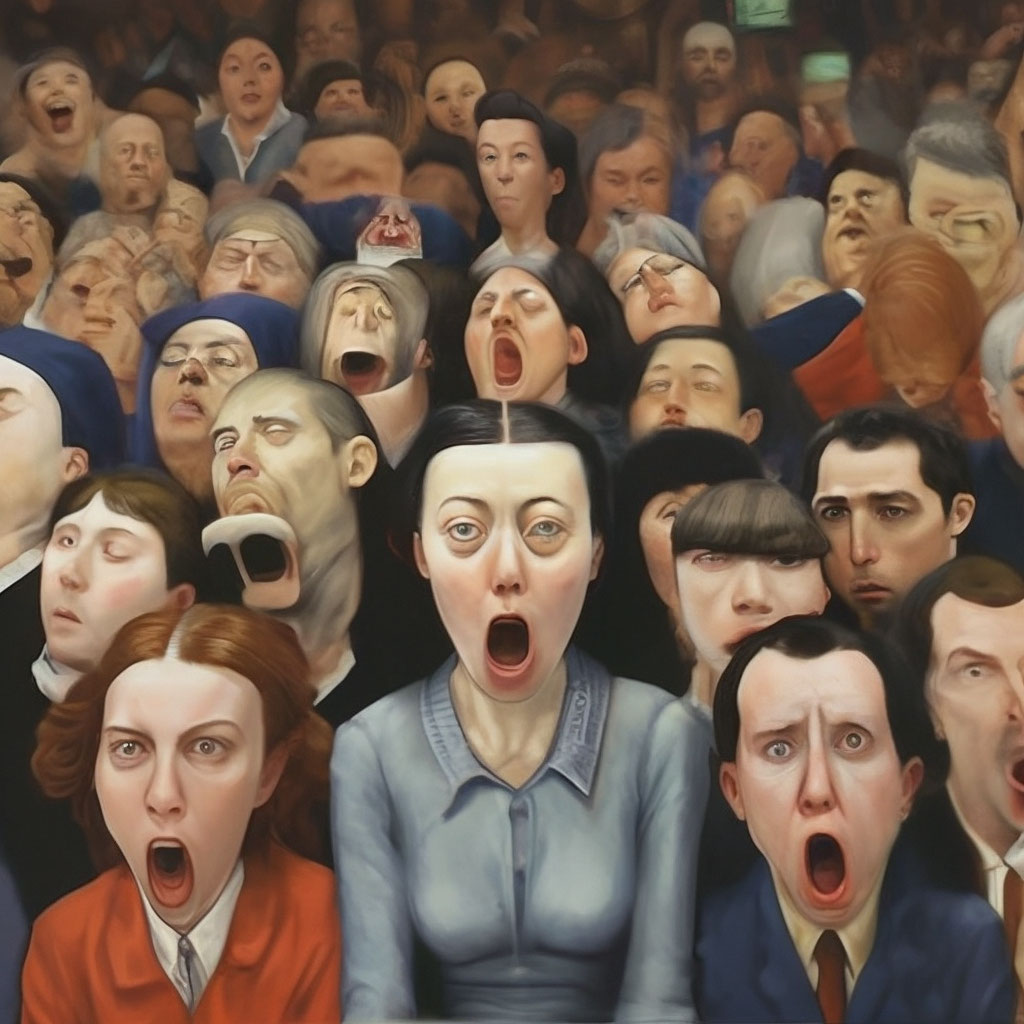 "A world where everyone is offended" — image created in Shedevrum