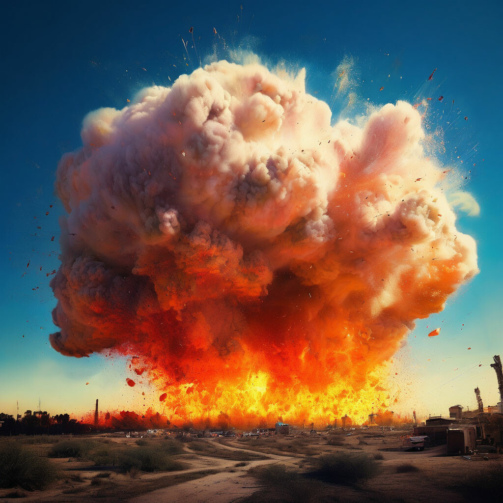 "A very beautiful explosion" — image created in Shedevrum