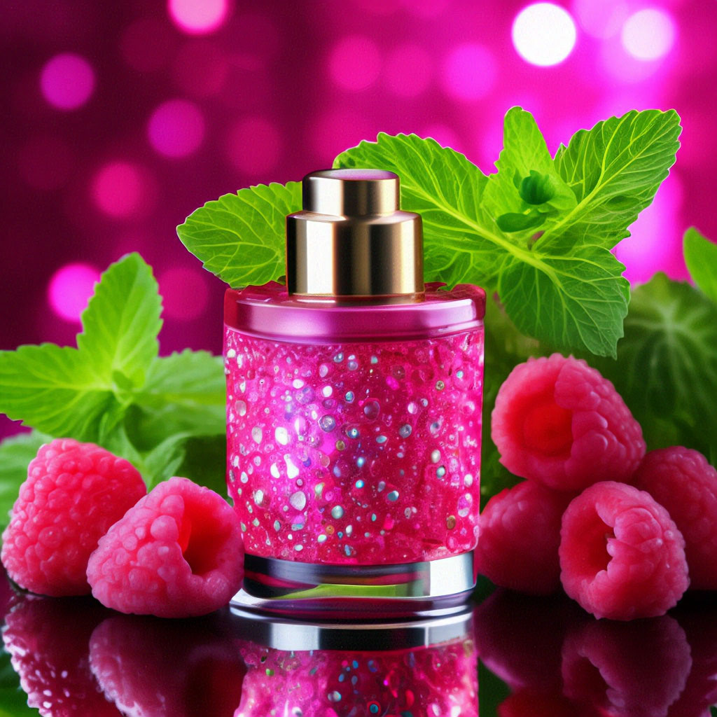 "A luxurious neon fragrance of raspberry and mint, about glitter and ...