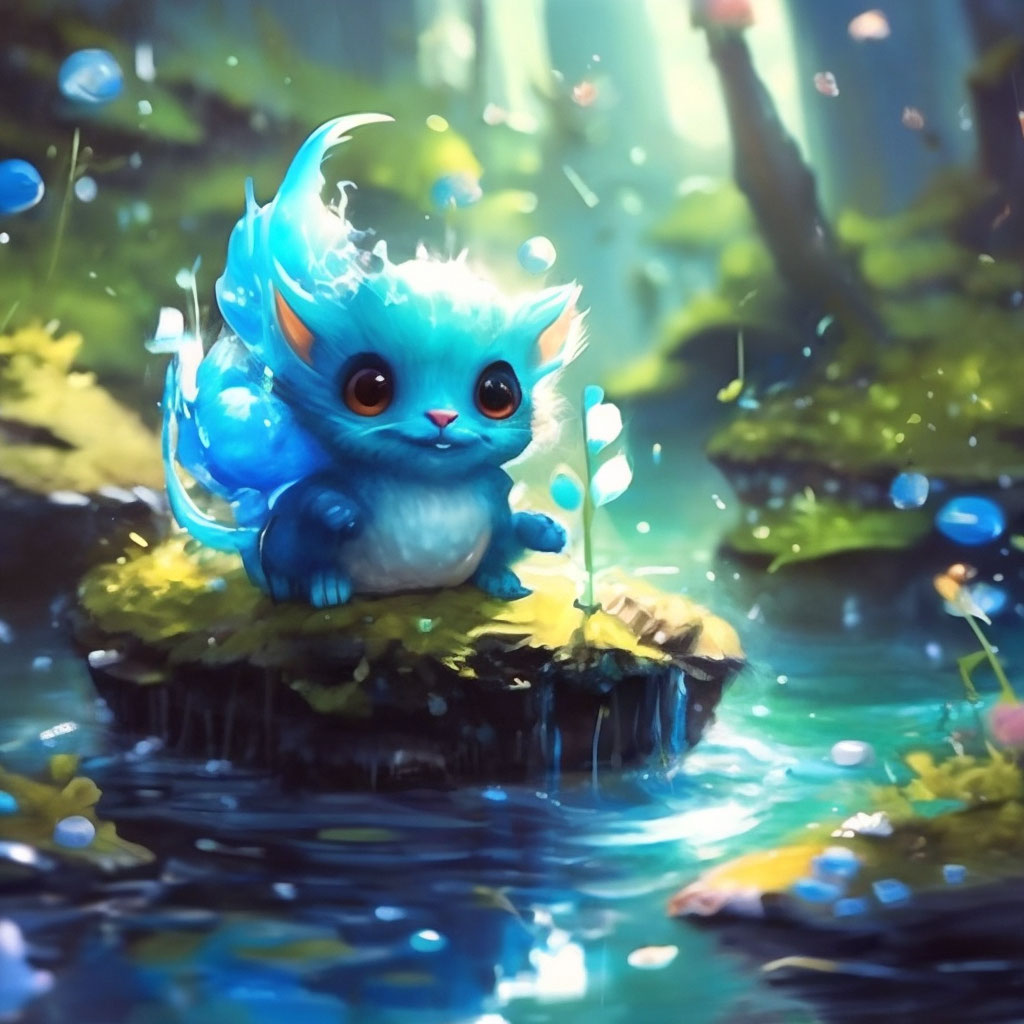 "The world of water spirits is cute" — image created in Shedevrum