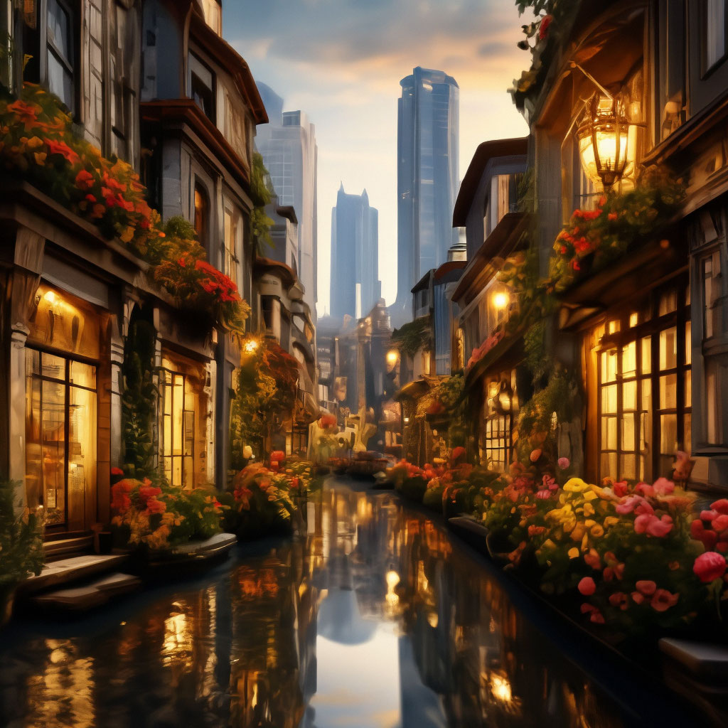 "Flower city" — image created in Shedevrum