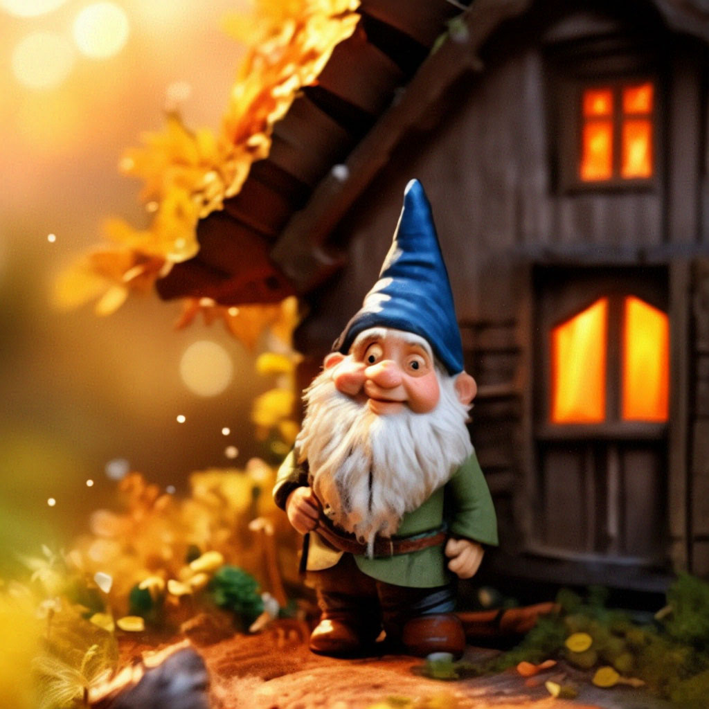 "Scenery, landscape, enchanting dwarf through the House, cute dwarf ...