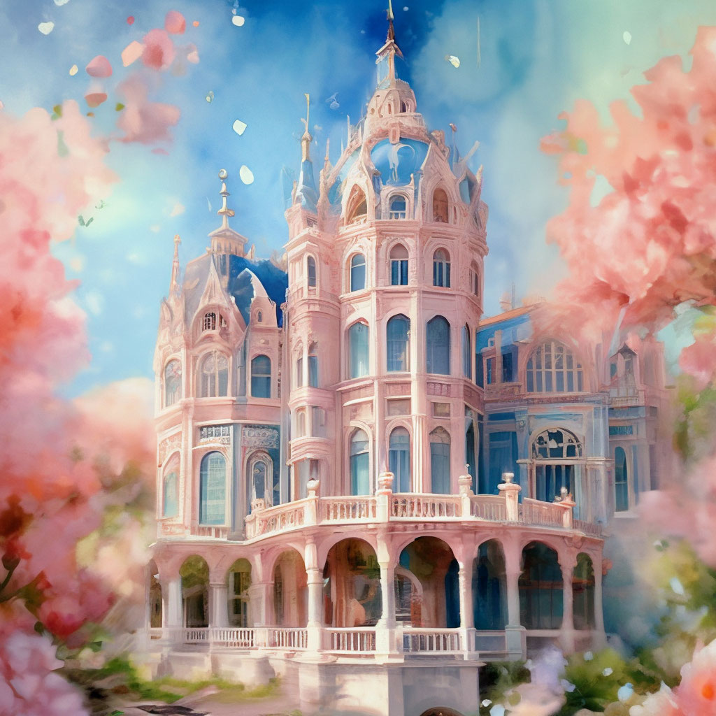 "Delicate watercolor,pastel tones,hyperrealism, detailed drawing,sky ...