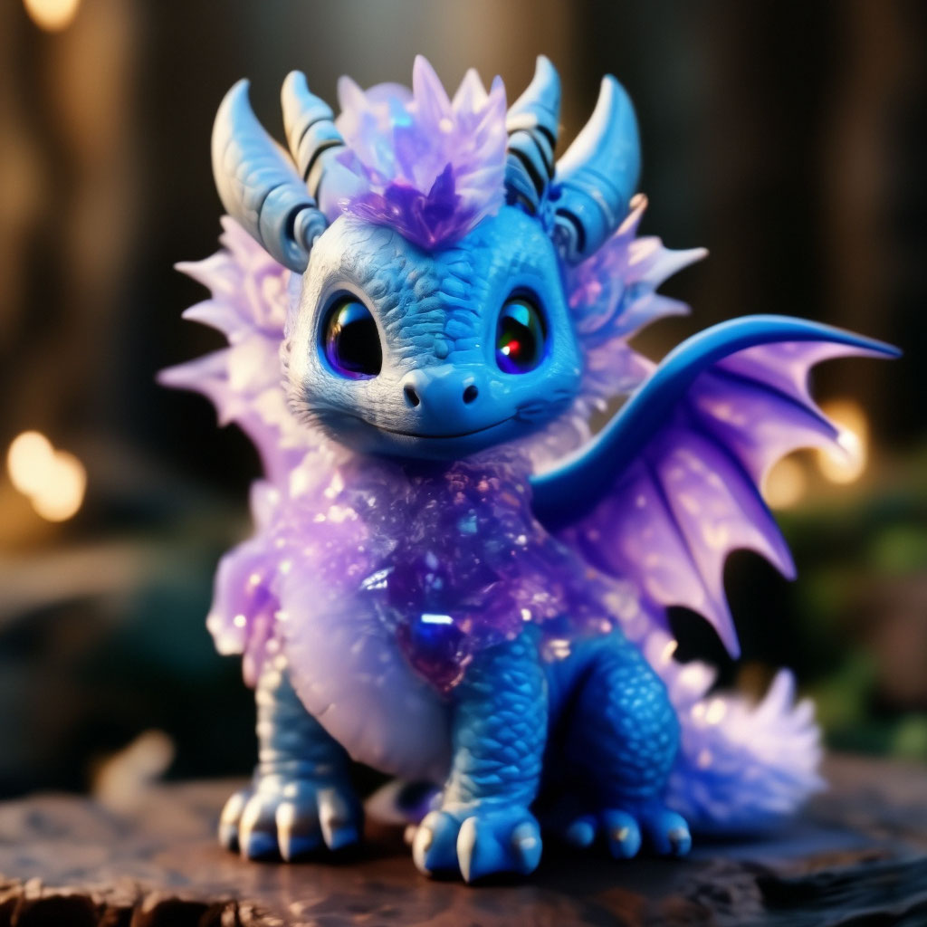 "🐉 🐉 🐉 🐉 🐉 cute, fluffy opal, shiny, shining, dragon with amethyst and ...