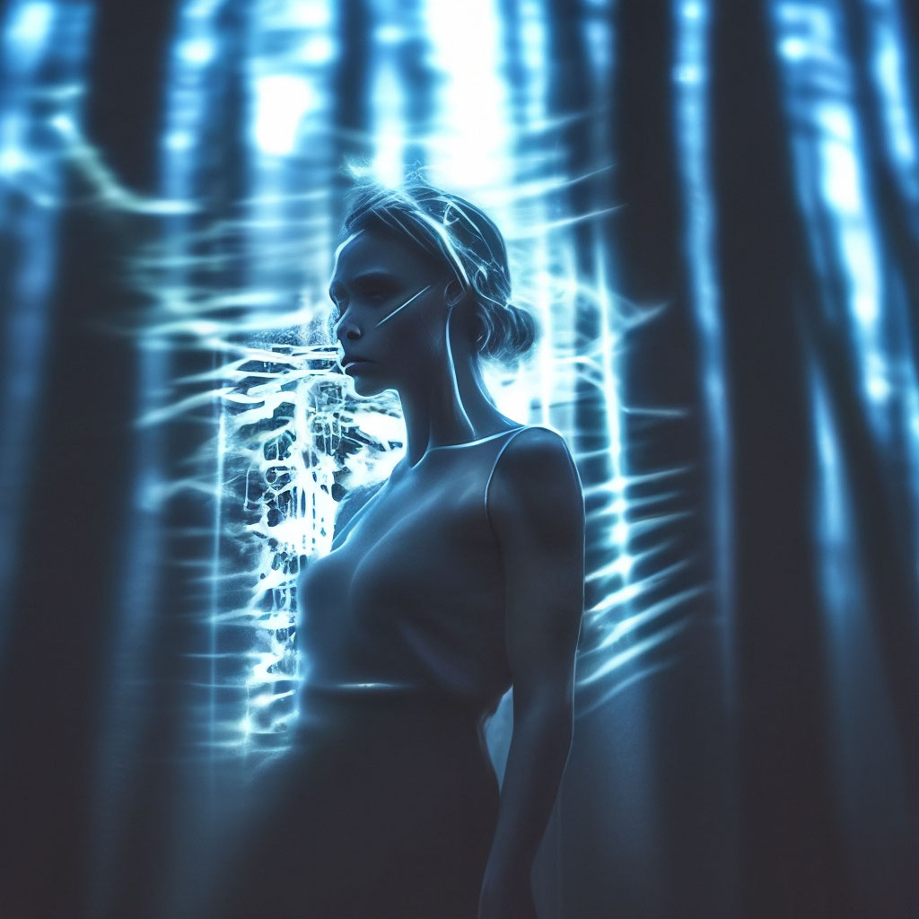 "@Smertushka ow, ow, lost in the dark forest, grotesque effect, X-ray ...