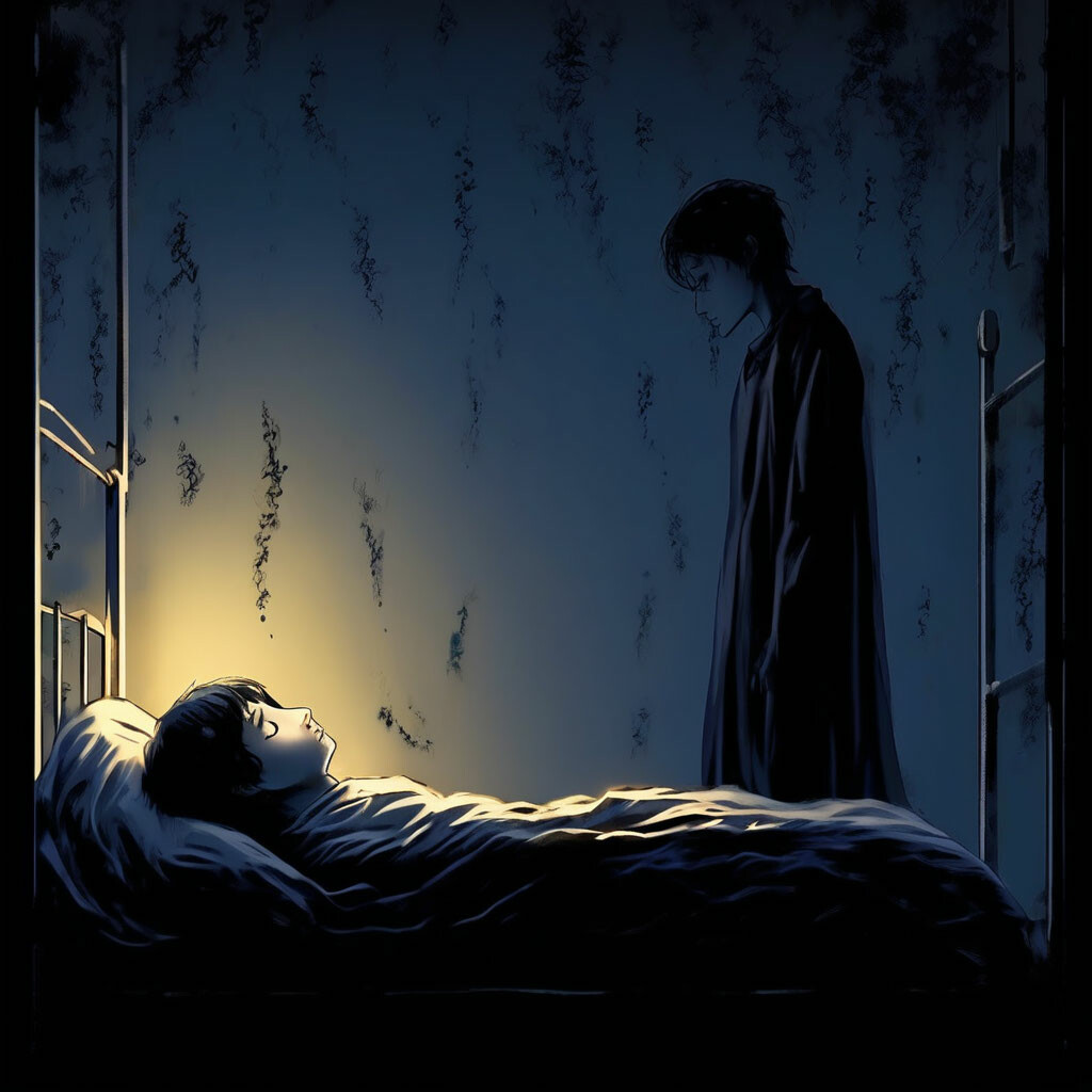 "Sleep paralysis, aesthetic, anime, sleep paralysis stands over a ...