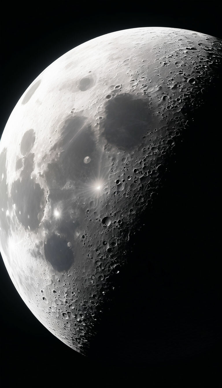 "🌝 Ultraphotorealism. A detailed image of the Moon on the Hubble ...