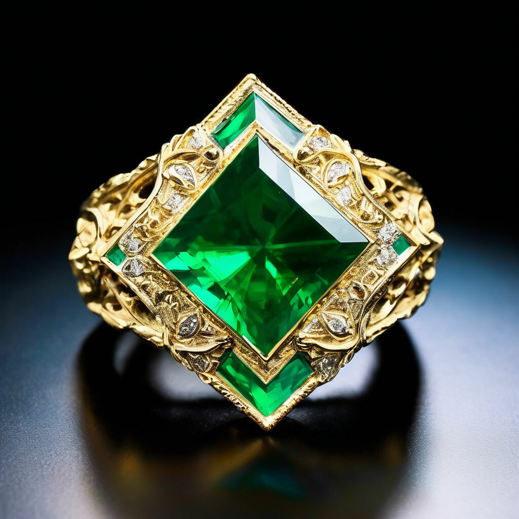 "Artifact of life and freedom diamond shape emerald core on the edges ...