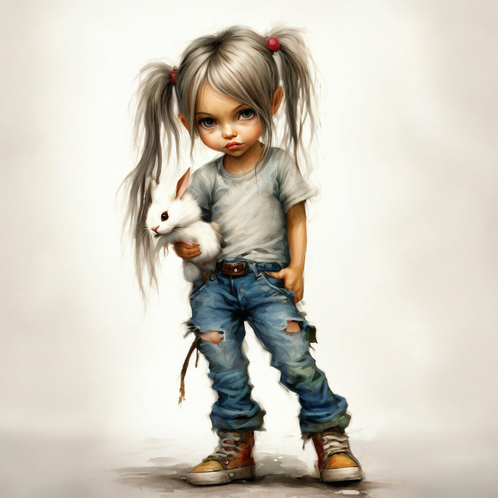 "On the wall there is an image of a beautiful little hooligan in torn ...