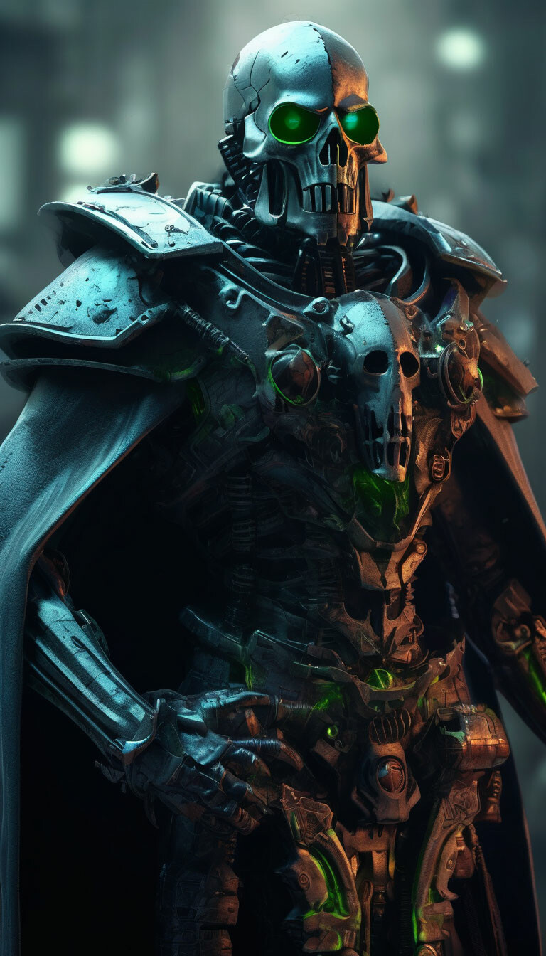 "🍀@stallfish🍀 (Warhammer40k+Cyberpunk+Steampunk) "Necron commander ...