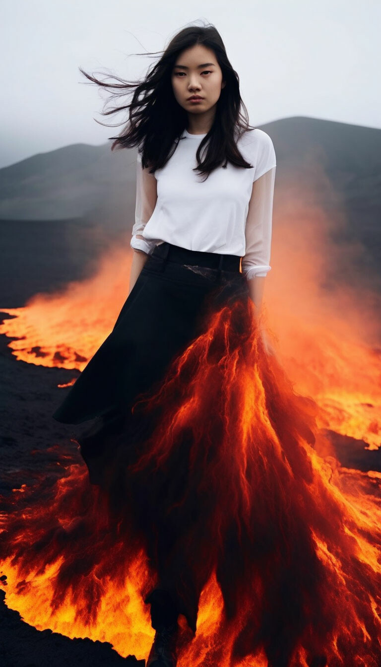 "The girl in the volcano skirt aesthetically pleasing, beautiful ...