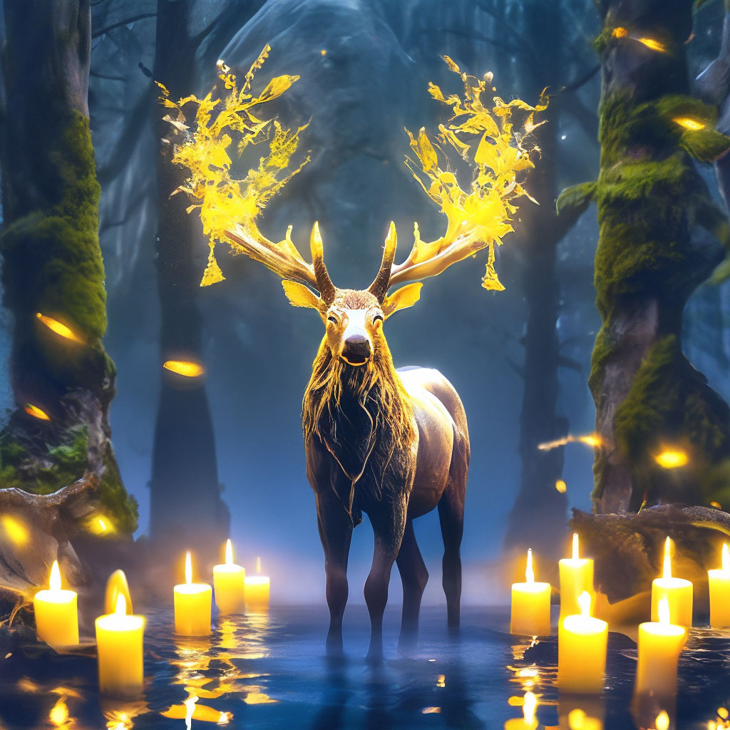 "In the drowning ferns there is an elk, a transparent dark elk with ...