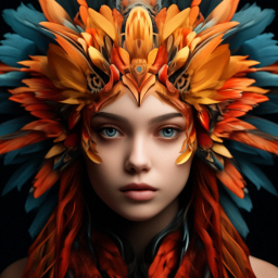 «Kaleidoscope of transformations of the bird girl high quality detail ...