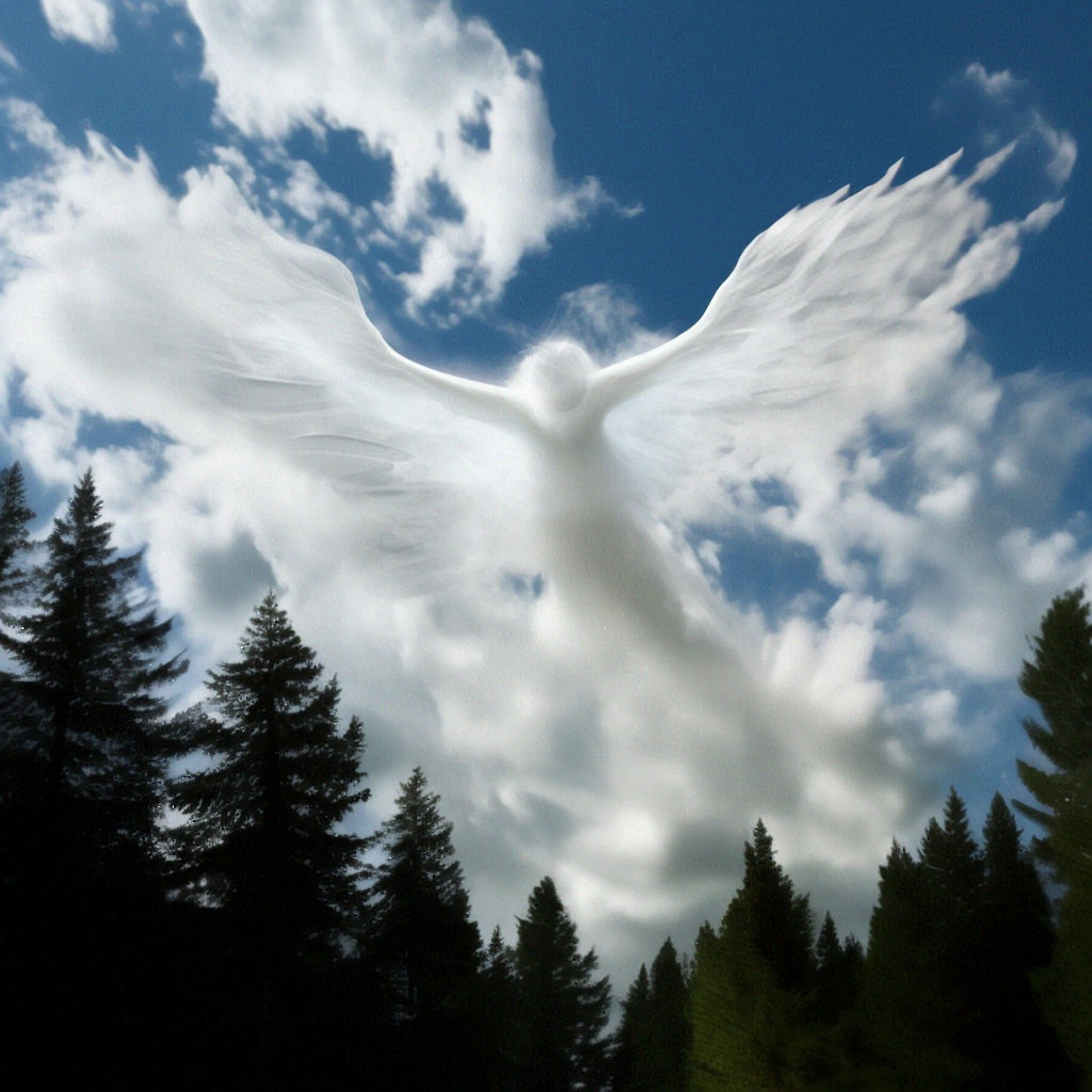 ". sky beautiful clouds over the forest outline of the transparent ...