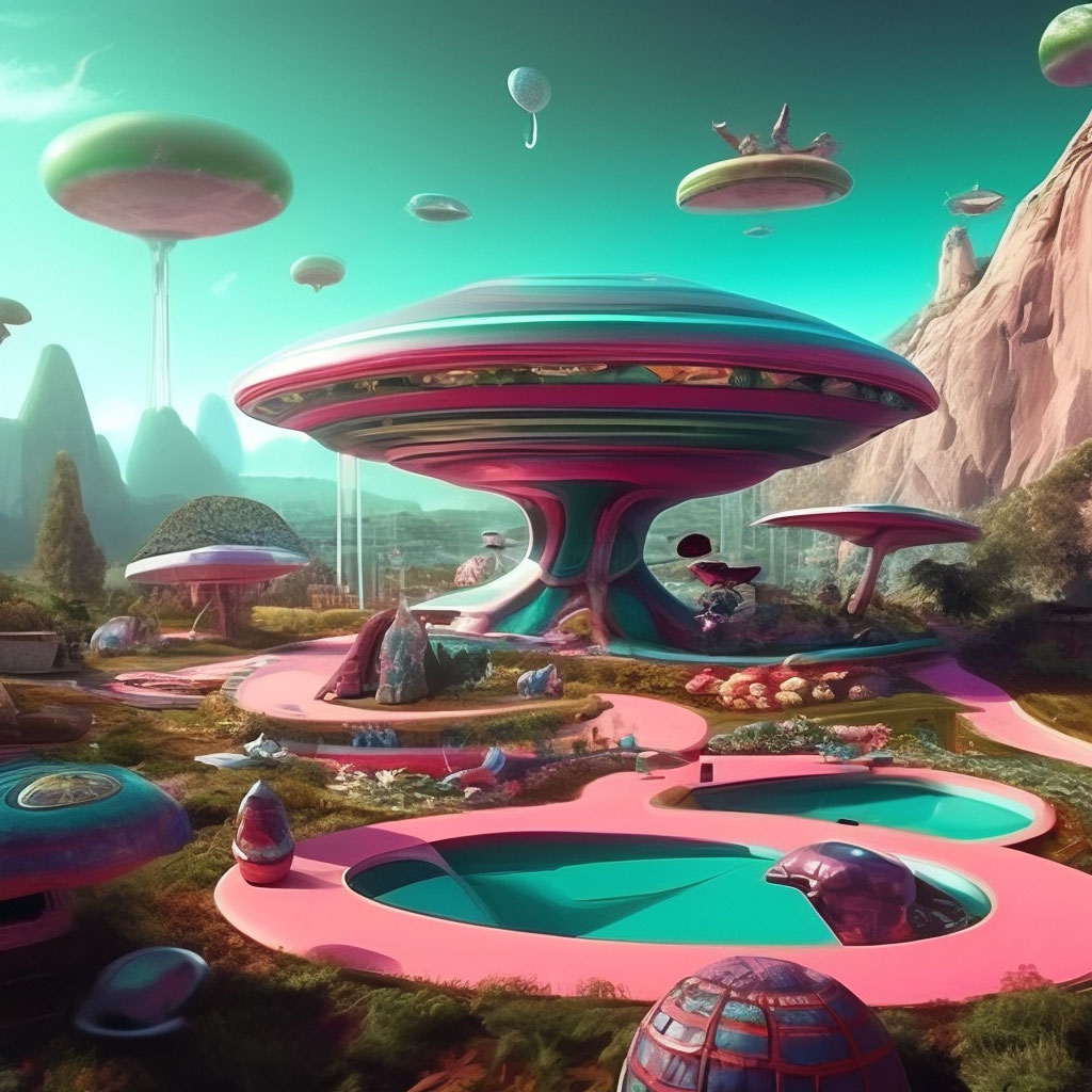 "A playground for aliens" — image created in Shedevrum