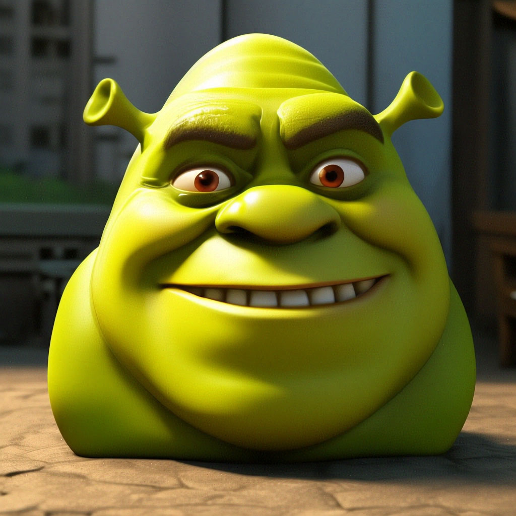 "Poop shrek" — image created in Shedevrum