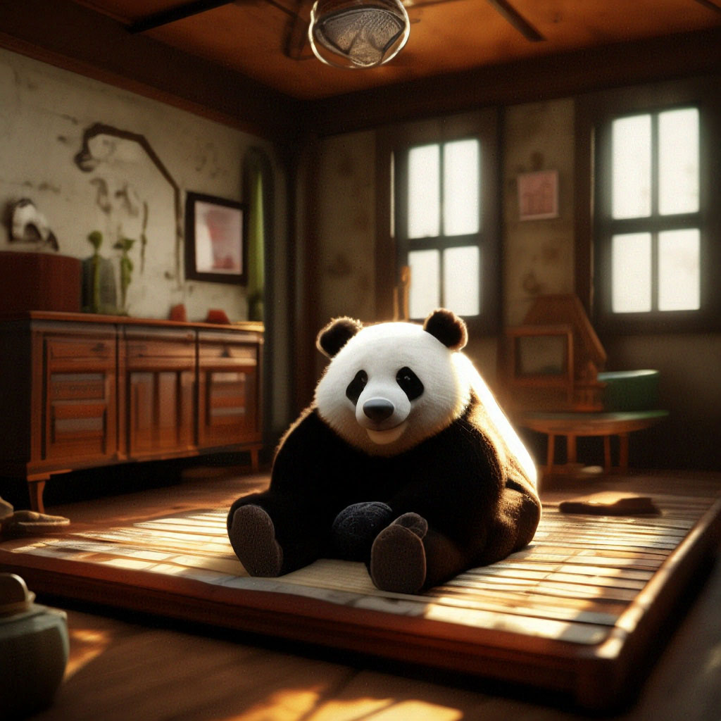 "Panda room" — image created in Shedevrum