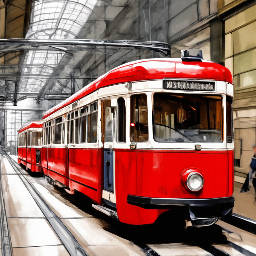 "Contest in tg@KozinaArt TRAM🚇 red and white, sketch,sketching, tram ...