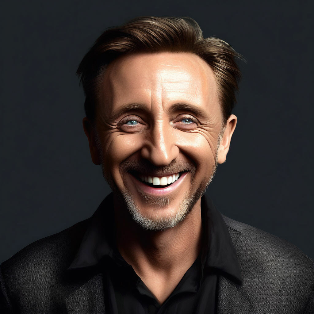 "Tim Roth happy birthday! young smiling photorealism high detail ...