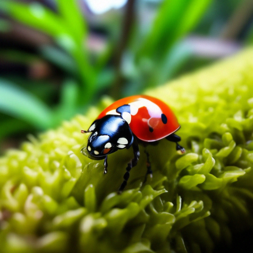 "Ladybug in the wild jungle" — image created in Shedevrum