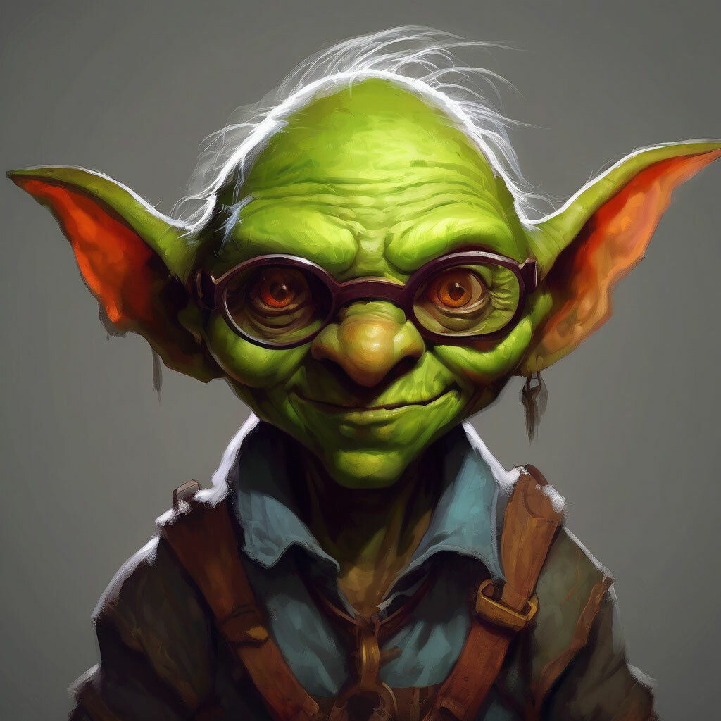 "The goblin nerd" — image created in Shedevrum