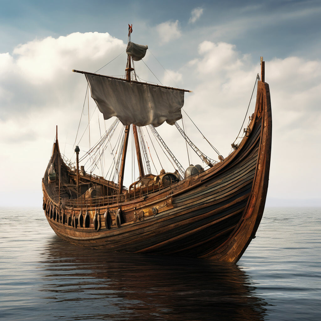 "Cargo longship, Novgorod … | Roman B…" — image created in Shedevrum