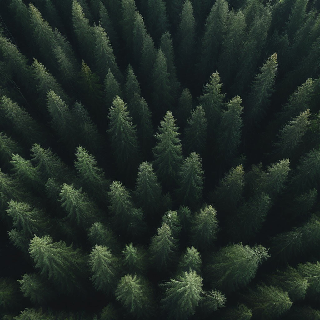"Dark forest top view" — image created in Shedevrum