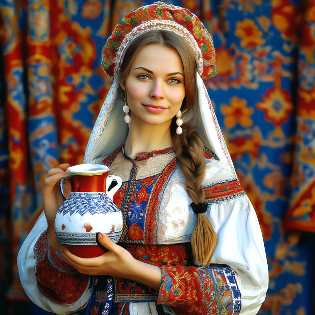 "Muzzle woman in national attire, photo shoot, professional photo ...