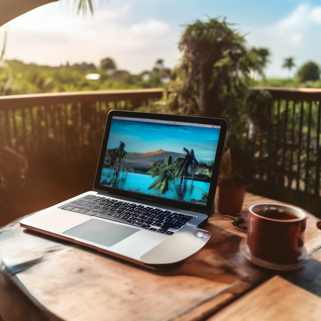 "Remote work" — image created in Shedevrum