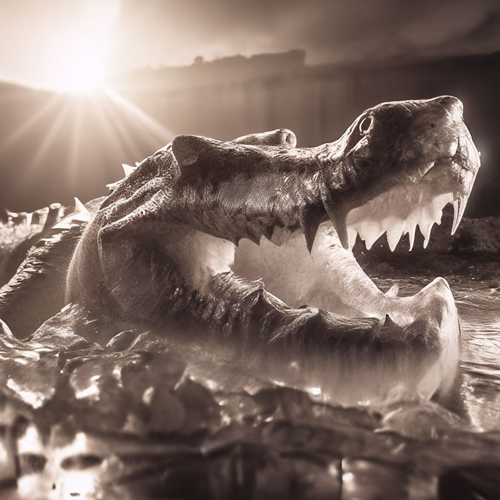 "The horror is terrible! Transparent alligators made of ice, the sun is ...
