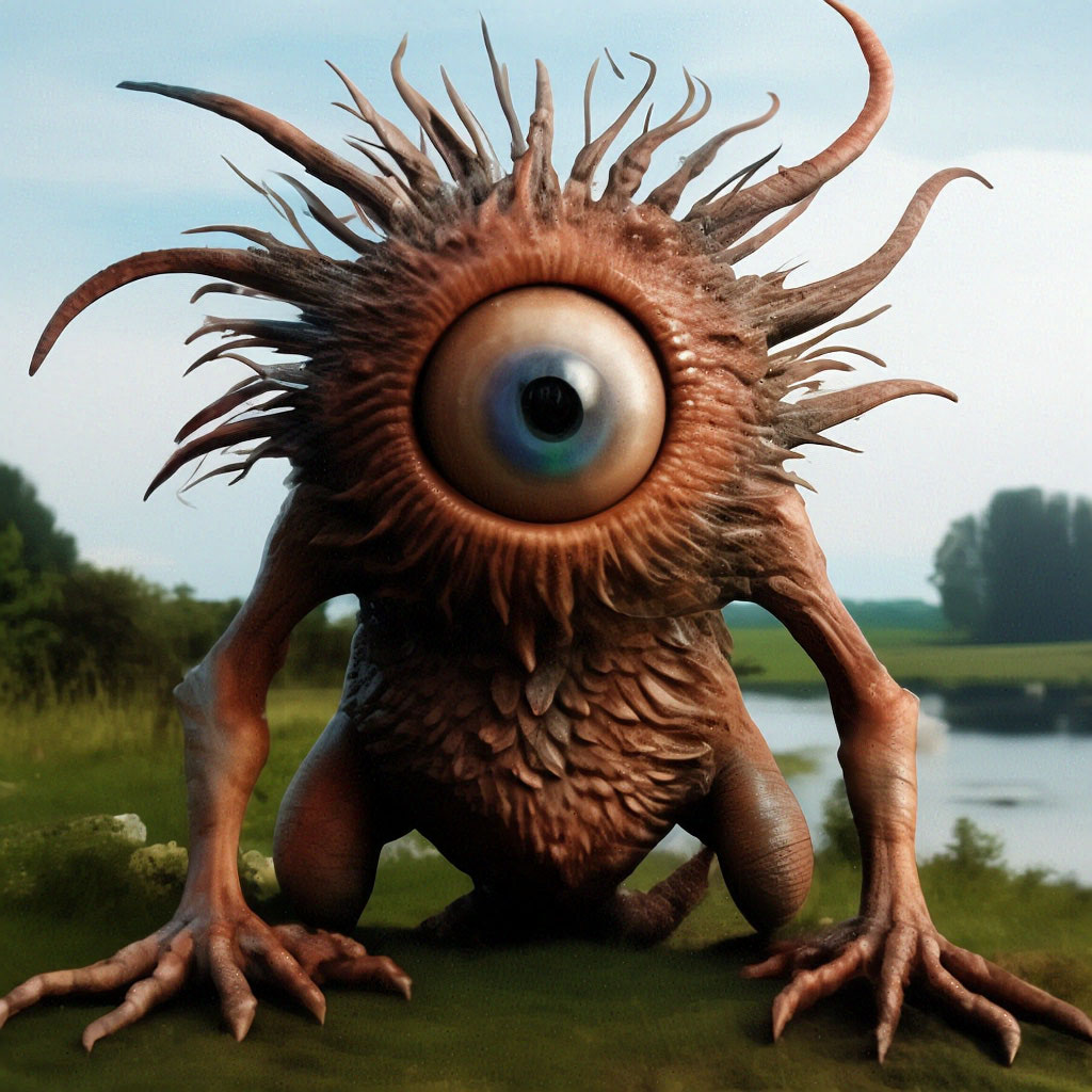 "A fabulous creature with one eye" — image created in Shedevrum