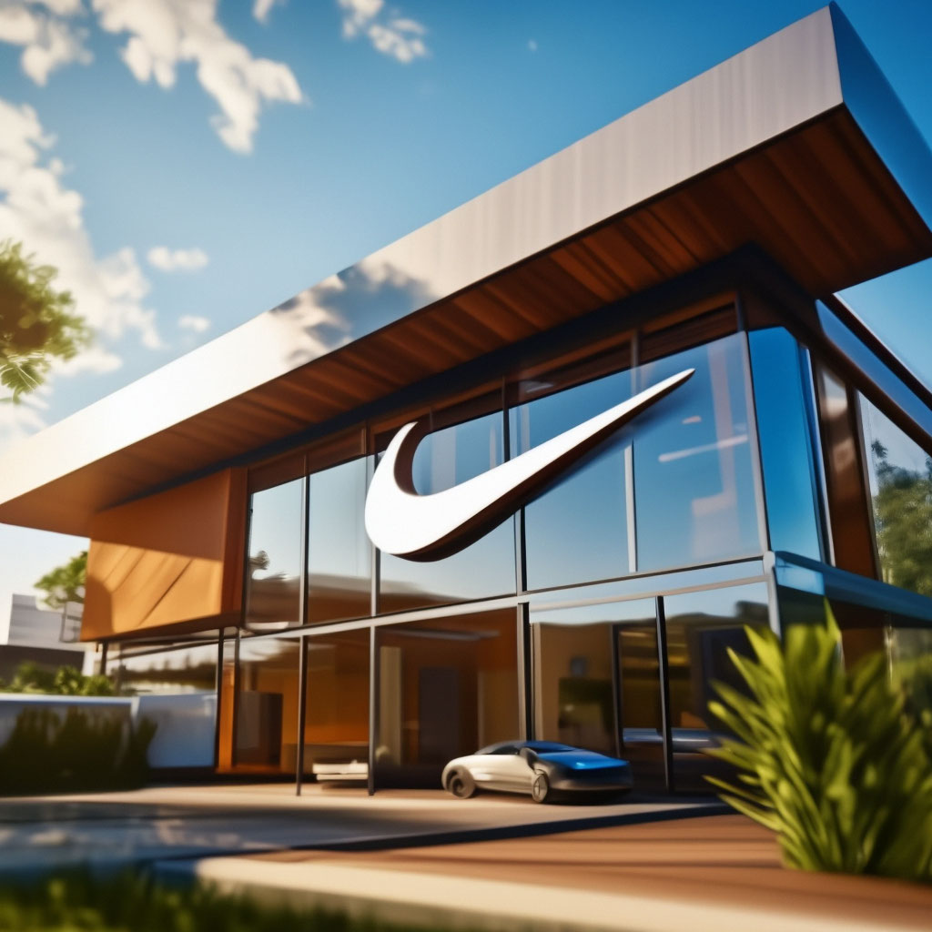 "Nike logo on the screen of a modern …" — image created in Shedevrum