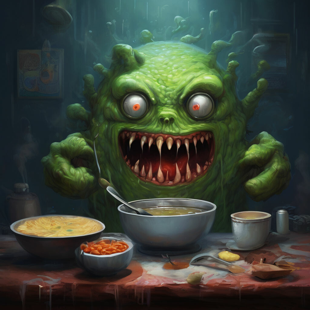 "Broth, monster" — image created in Shedevrum