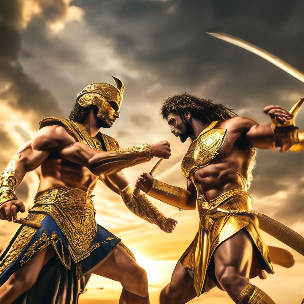 "Apollo vs Seth battle of the gods from two mythologies, Egyptian and ...