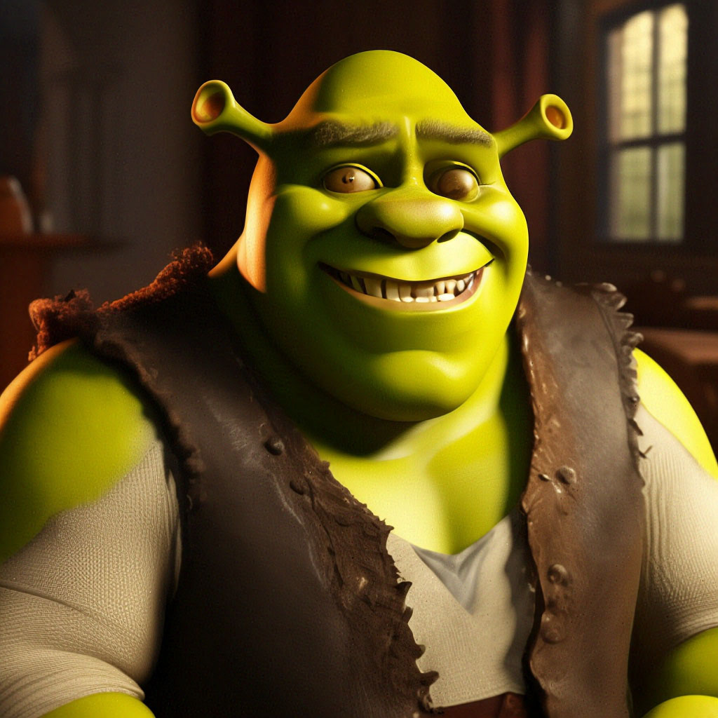 "Shrek Sigma" — image created in Shedevrum