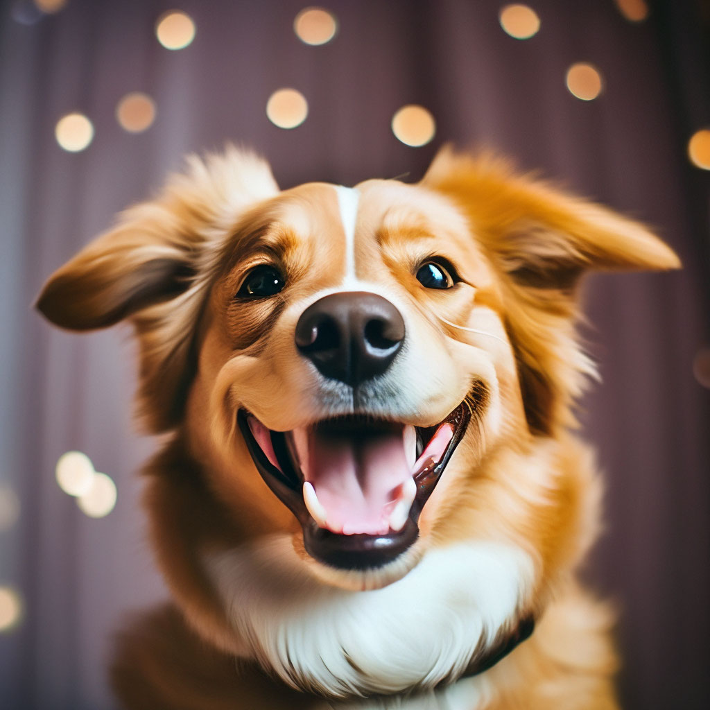 "Smiley face of a dog 🐶" — image created in Shedevrum