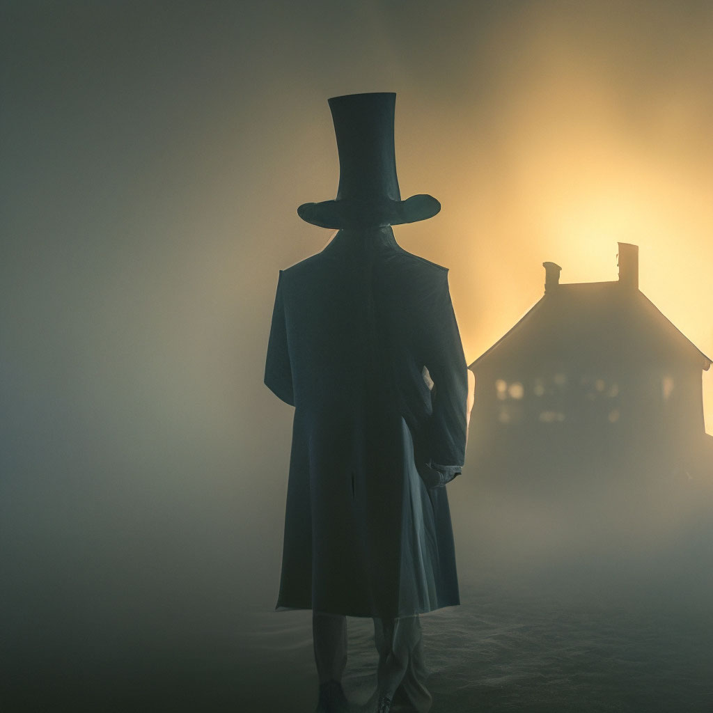 "🧏 Full-length, puppeteer in a hat, puppet, against the background of ...