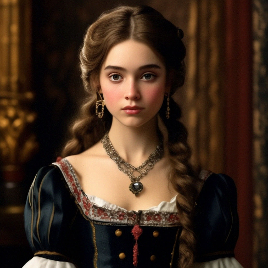 "Here is a young Russian princess with perfect facial features, who ...