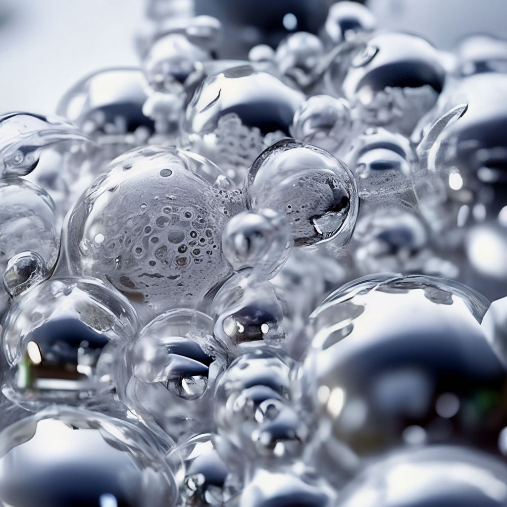 "High quality, high detail, bubbles, …" — image created in Shedevrum