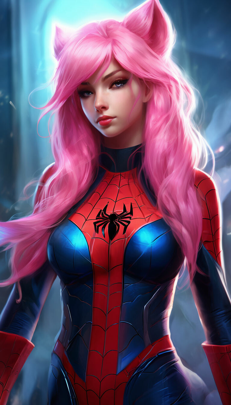 "Ari from the League of Legends game Dressed in a Spider-Man costume ...