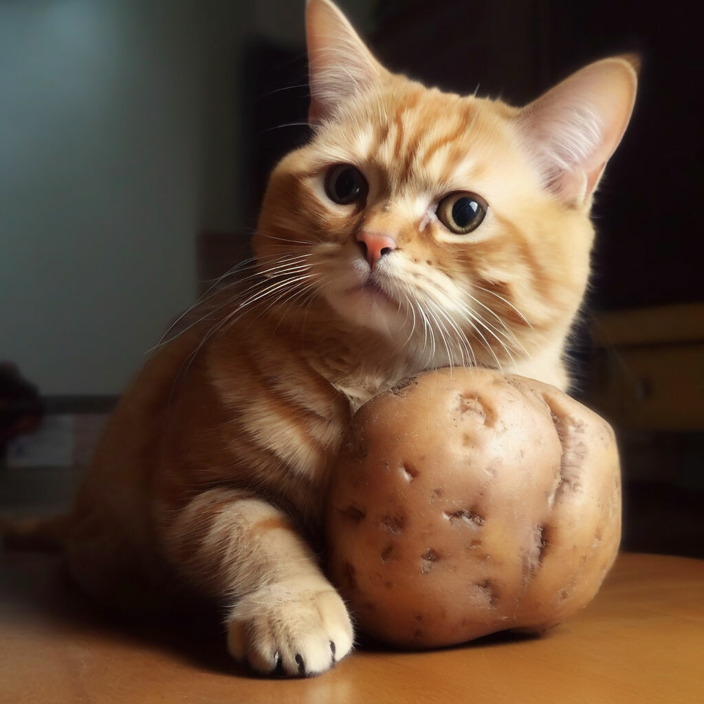 "Cat potato" — image created in Shedevrum