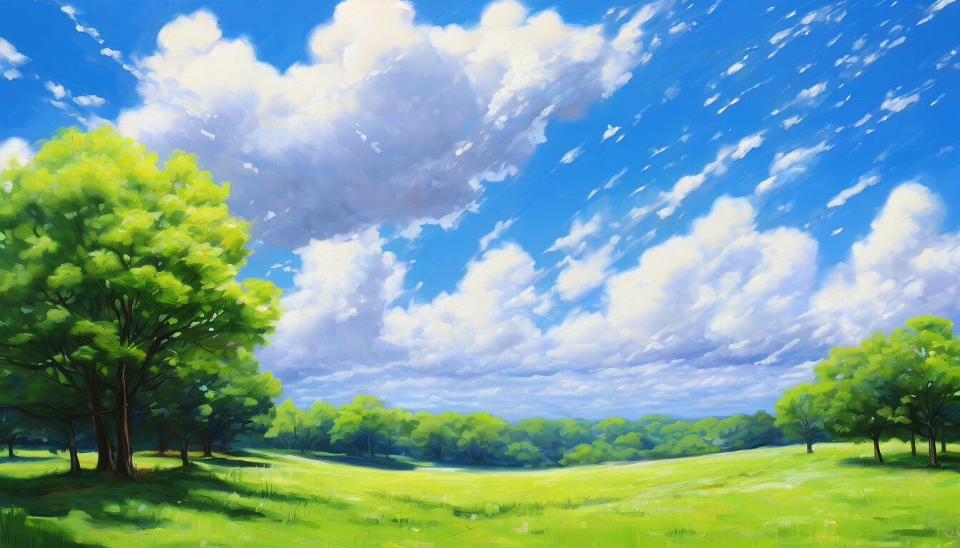 "Spring drizzle,praise of the day,maple and dew" — image created in ...