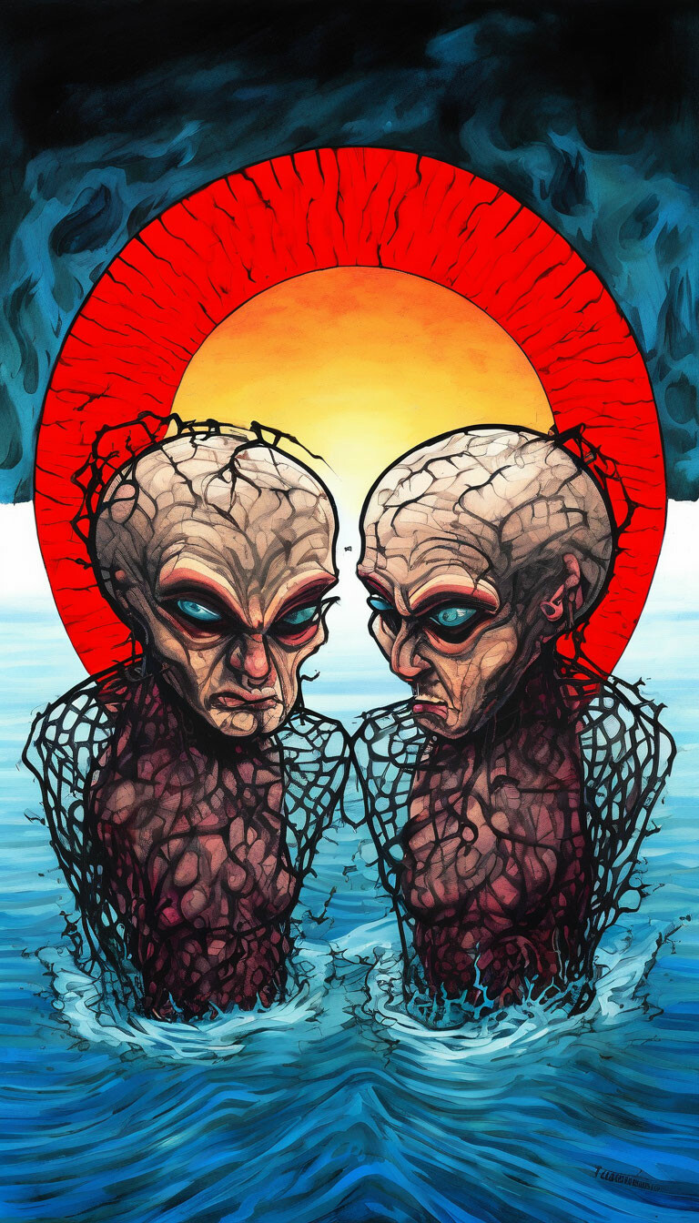 "Grotesco surrealista dibujado con …" — imagen creada en Shedevrum