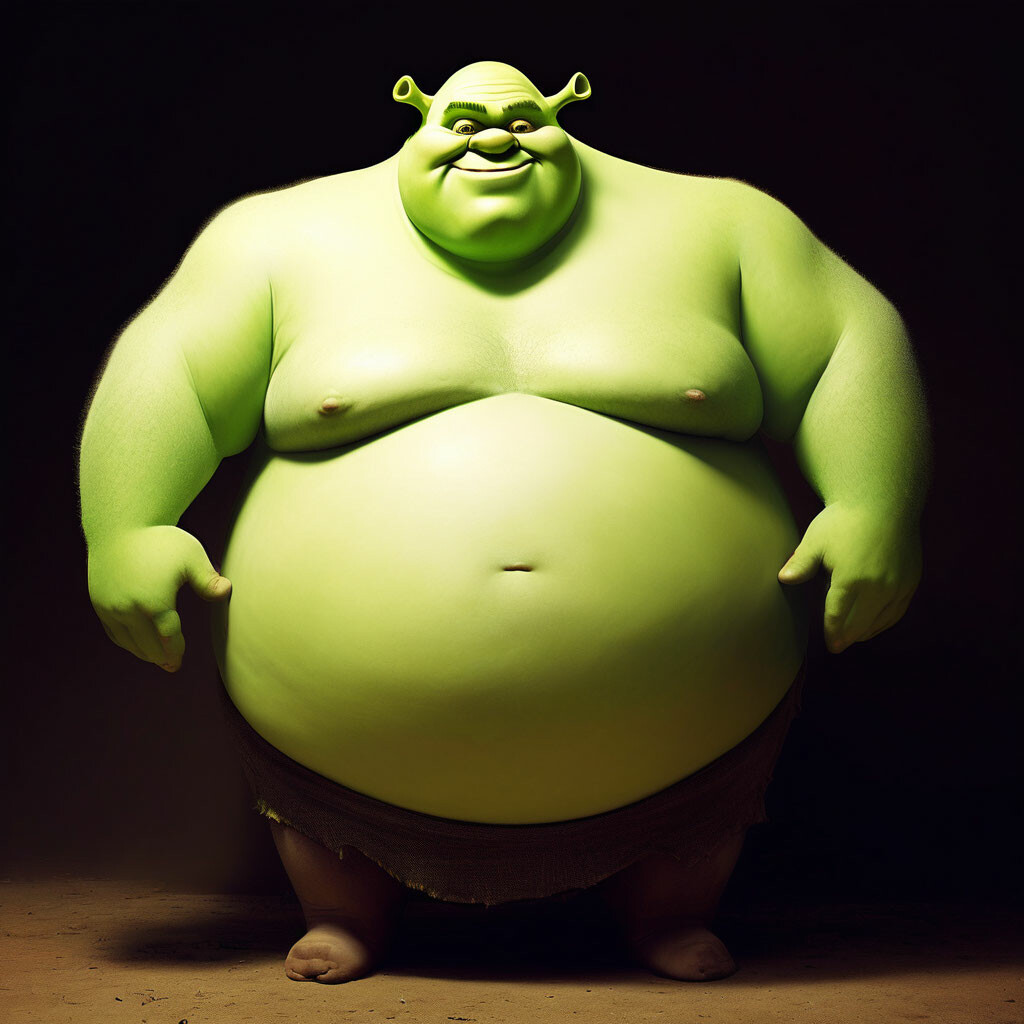 «Толстый, красивый шрек, …» — картинка создана в Шедевруме