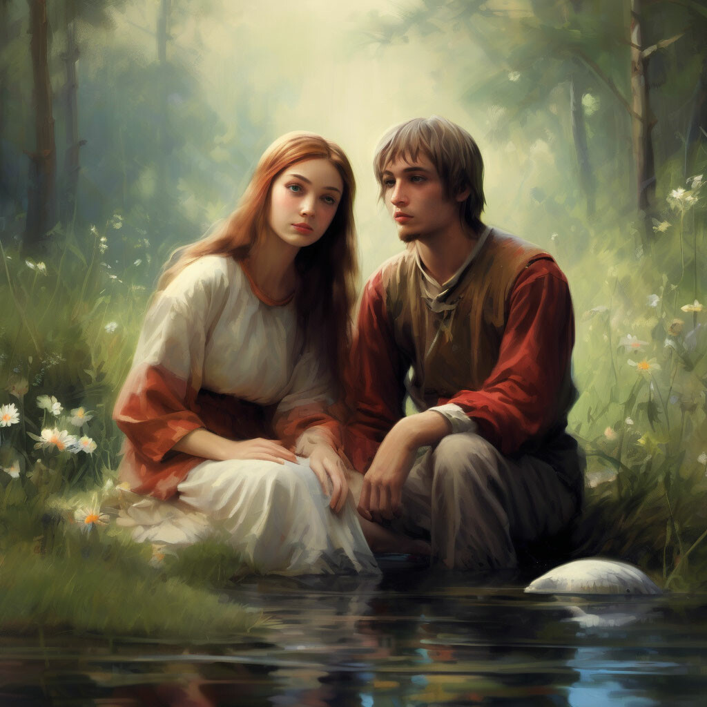 "Ivanushka and Alyonushka" — image created in Shedevrum