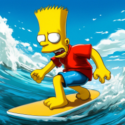 «Drawn by Bartholomew Jo-Jo "Bart" Simpson in Surfing the sea» — video ...